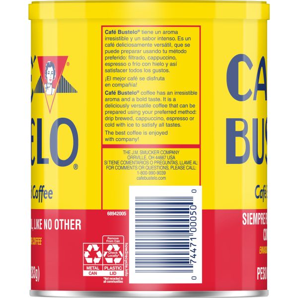 Cafe Bustelo Espresso Style Dark Roast, Ground Coffee Can, 10 oz · Cafe ...