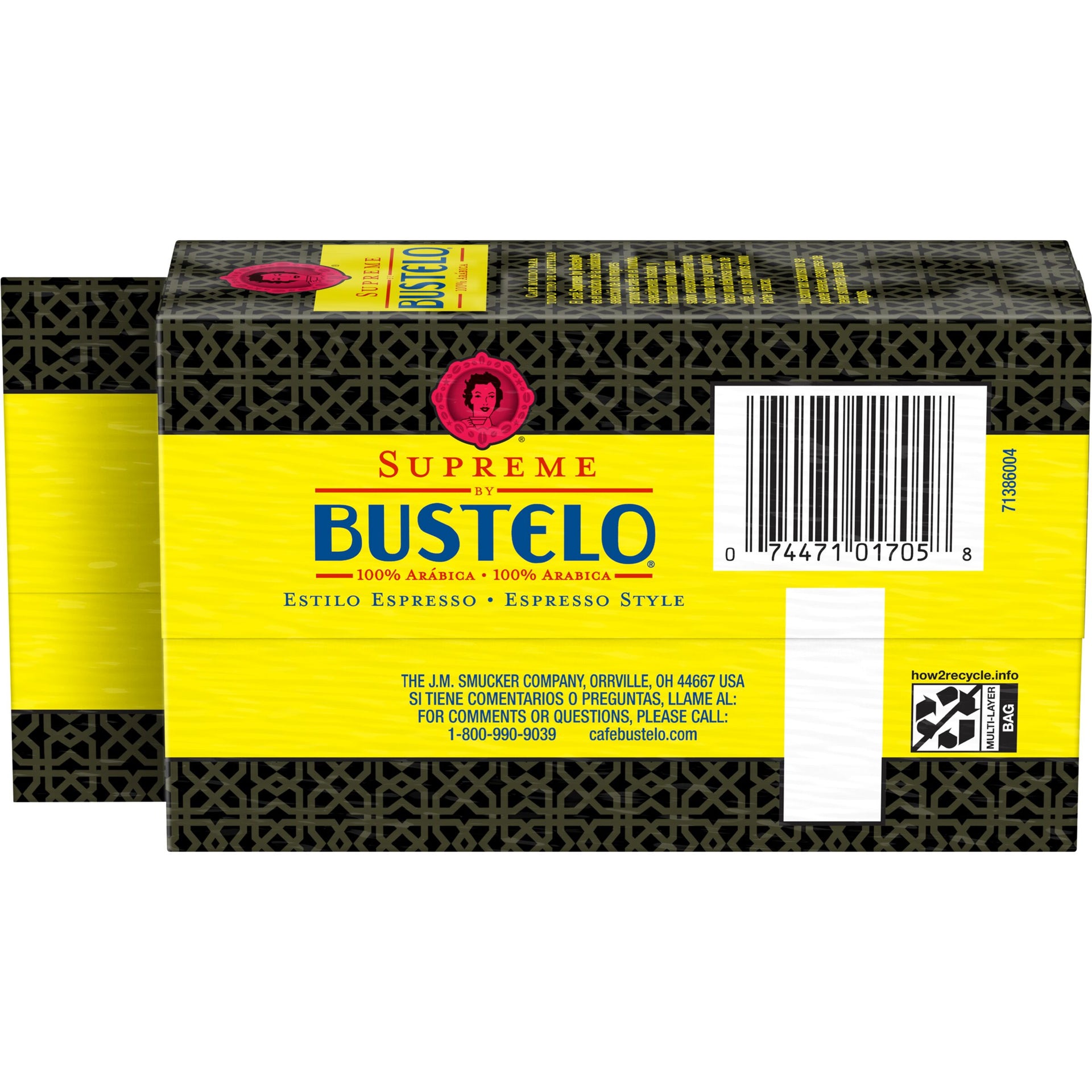 Supreme by Bustelo, Espresso Style Dark Roast, Ground Coffee Brick, 10 ...